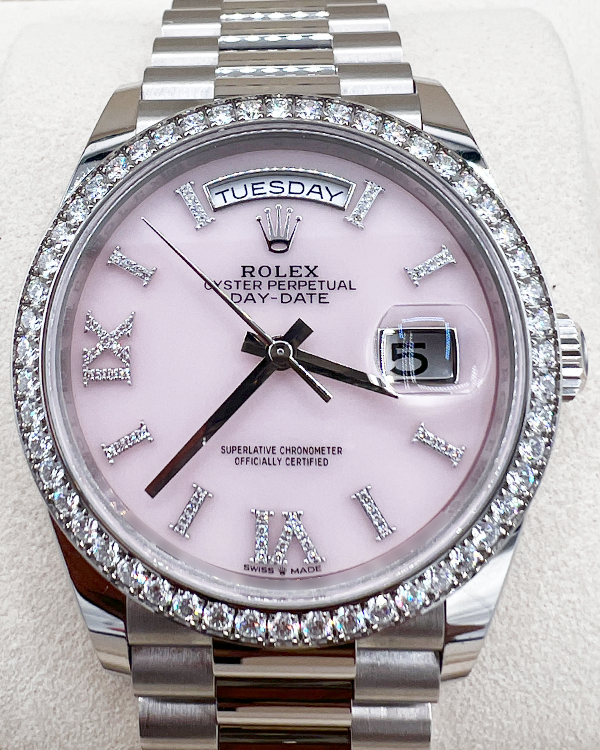 2022 Rolex Day-Date 36MM Pink Opal Dial White Gold President Bracelet ...