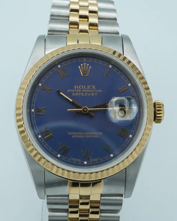 1993 Rolex Datejust 36MM Blue Dial Two-Tone Jubilee Bracelet (16233 ...