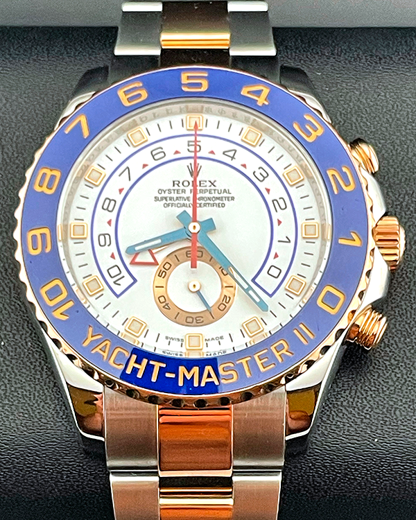 Discontinued Rolex Yacht-Master II 44MM White Dial Two-Tone Oyster Bra ...