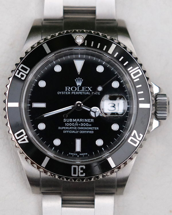 2002 Rolex Submariner Date 40MM Black Dial Oyster Bracelet (16610 ...