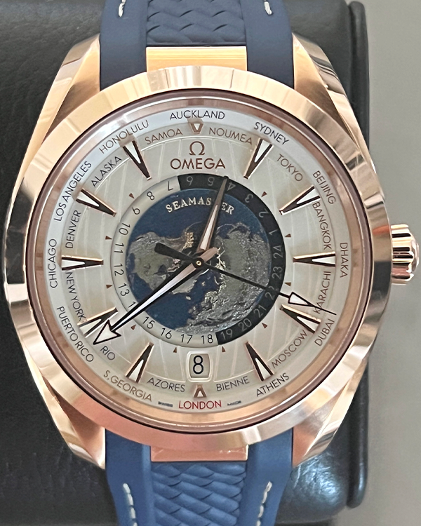 2021 Omega Seamaster Aqua Terra 150M GMT Worldtimer 43MM Silver Dial R ...