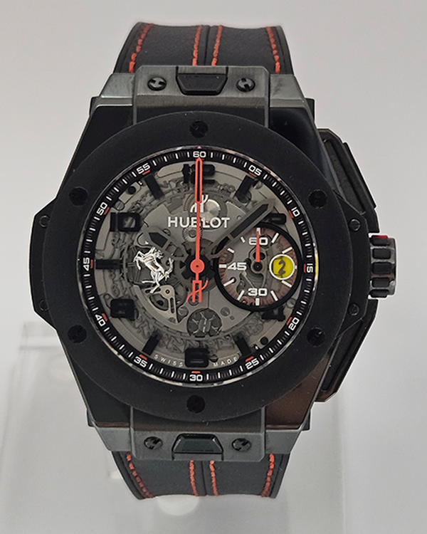 Hublot Big Bang Ferrari 45MM Skeleton Dial Leather Strap (401.CX.0123 ...
