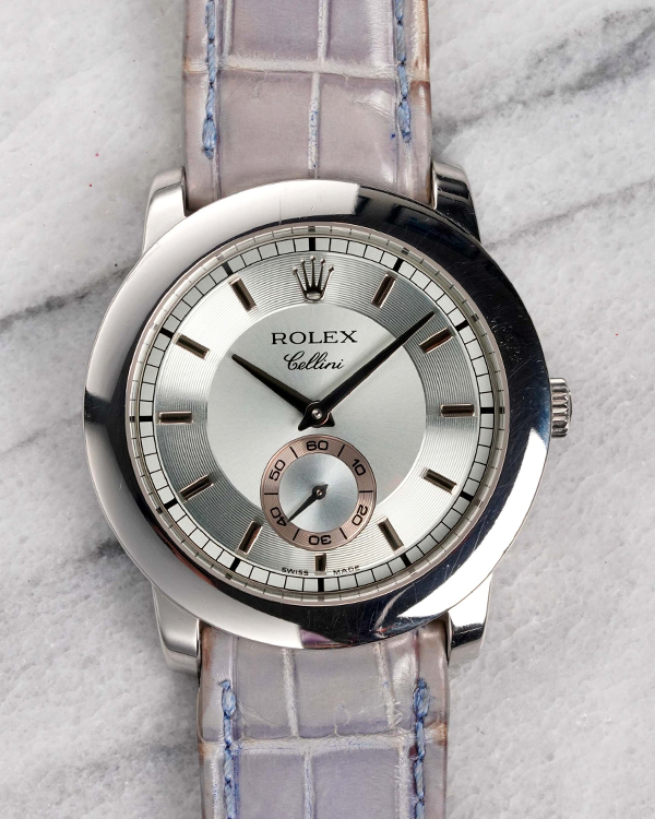 Rolex Cellini 38MM Silver Dial Aftermarket Leather Strap (5241) – Grailzee