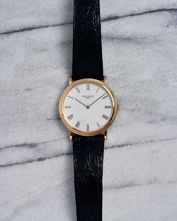 Patek Philippe Calatrava 34MM White Dial Leather Strap (3520J) – Grailzee