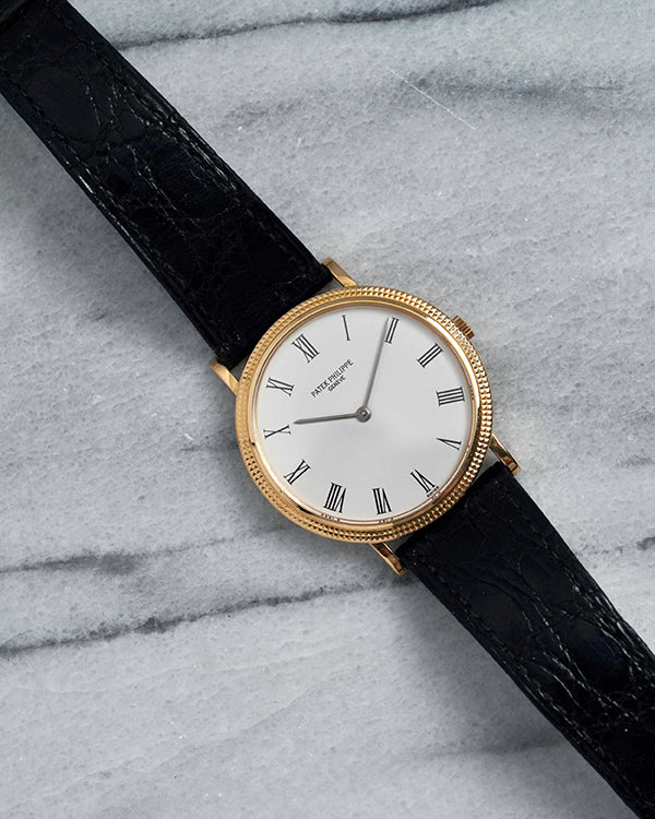 Patek Philippe Calatrava 34MM White Dial Leather Strap (3520J) – Grailzee