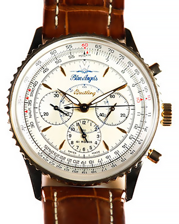 Breitling Montbrilliant Navitimer "Blue Angels" L.E. 38MM Silver Dial ...