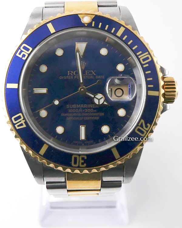 2002 Rolex Submariner Date "Bluesy" 40MM Blue Dial Two-Tone Bracelet ...