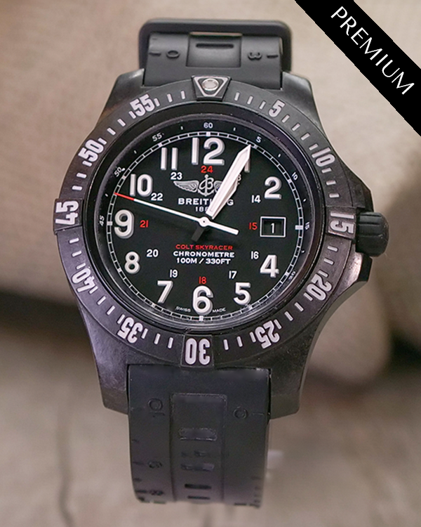 Breitling Colt Skyracer 45MM Quartz Black Dial Rubber Strap (X74320 ...