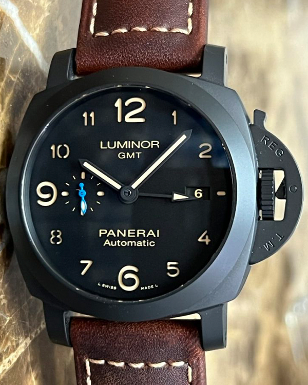 2019 Panerai Luminor 1950 3 Days GMT 44MM Black Dial Leather Strap (PA ...