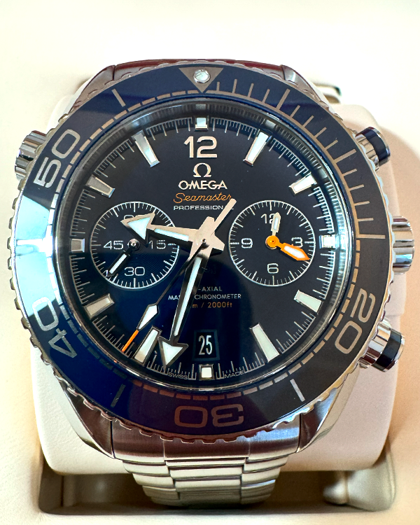 2019 Omega Seamaster Planet Ocean Chronograph 45.5MM Blue Dial Steel B ...