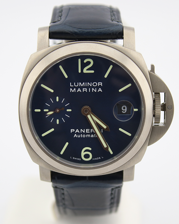2007 Panerai Luminor Marina 40mm Blue Dial Leather Strap (PAM00282 ...