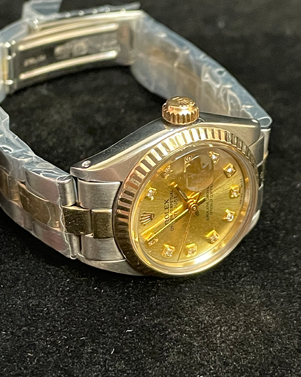 Rolex Lady-Datejust 26MM Aftermarket Champagne Dial Two-Tone Oyster Br ...