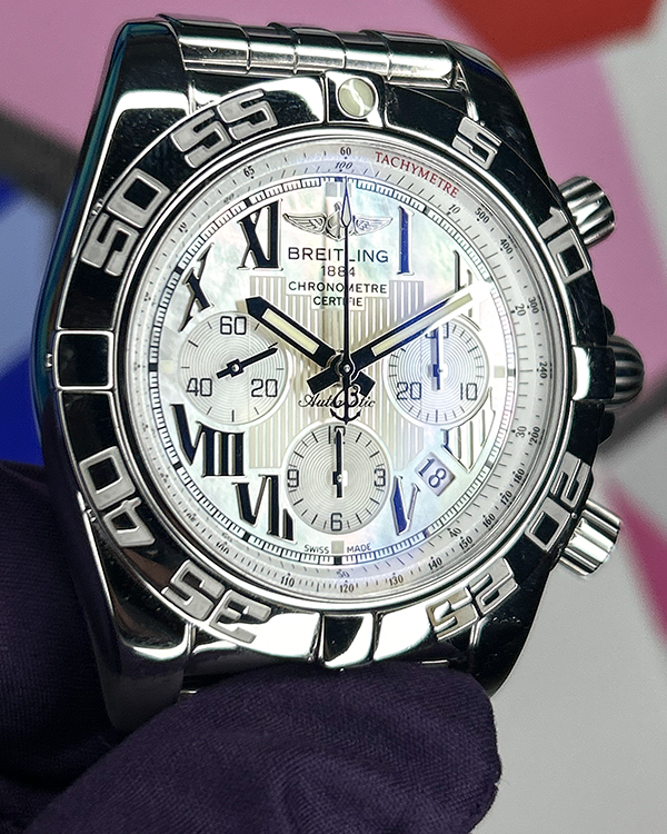 Breitling Chronomat 44MM White Dial Steel Bracelet (AB011012/A690 ...