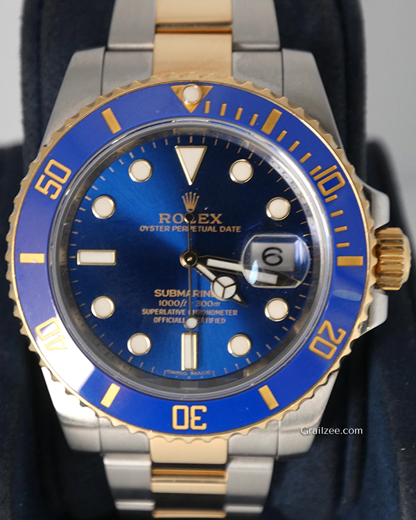 Rolex Submariner Date "Bluesy" 40MM Blue Dial Two-Tone Oyster Bracelet ...