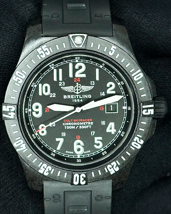 2019 Breitling Colt Skyracer 45MM Quartz Black Dial Rubber Strap (X743 ...