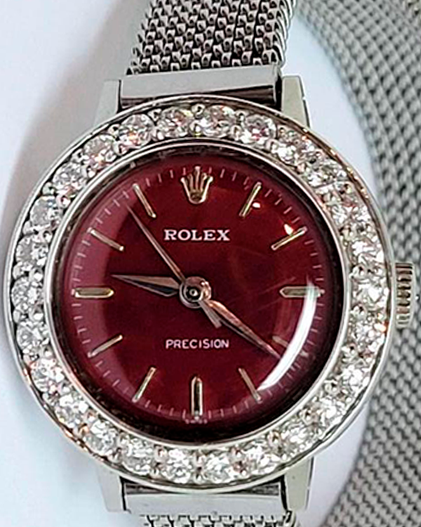 Rolex Precision 20MM Burgundy Dial Aftermarket Steel Bracelet (9169 ...