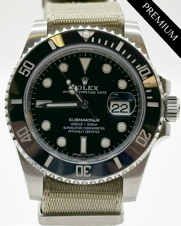 2020 Rolex Submariner Date 40MM Black Dial Aftermarket Textile Strap ...