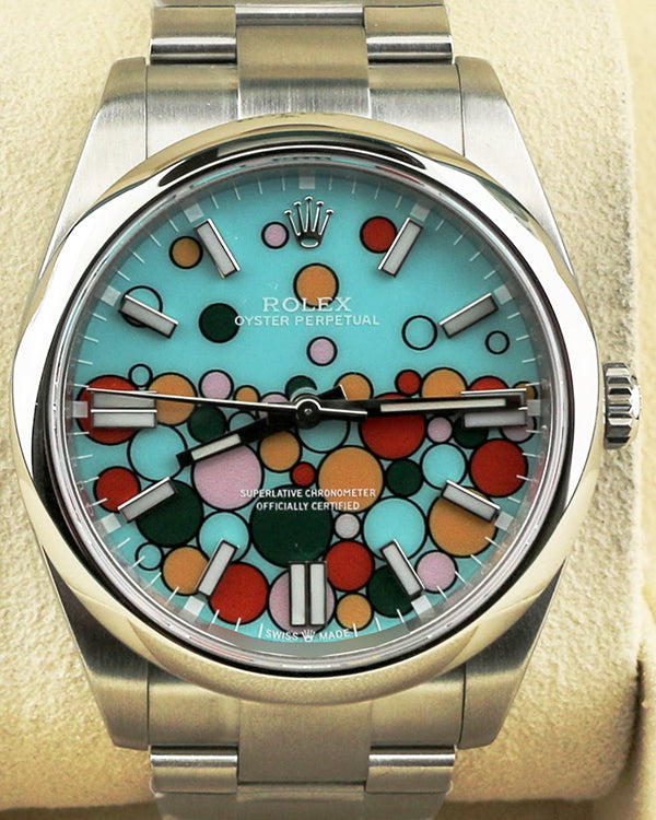 Rolex Oyster Perpetual 41MM Aftermarket "Celebration" Motif Dial Steel ...
