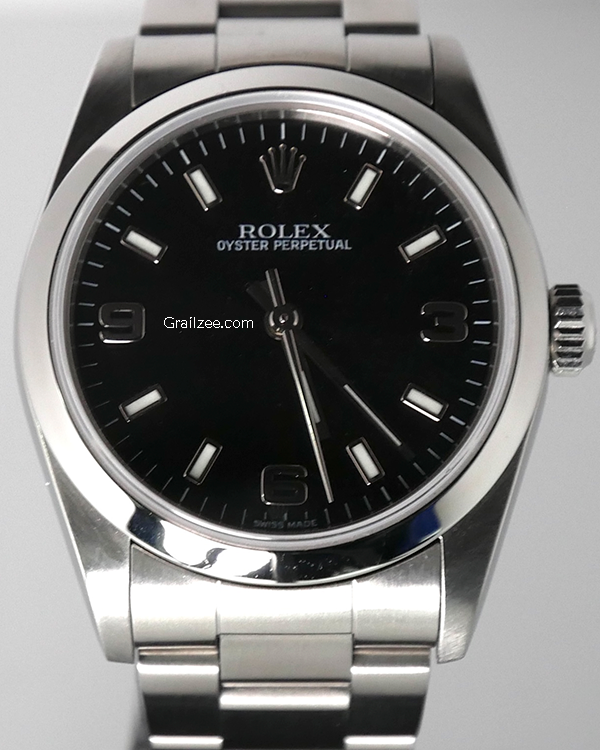 2004 Rolex Oyster Perpetual 31MM Black Dial Steel Bracelet (77080 ...