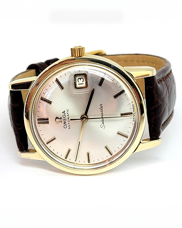 Omega Seamaster Vintage 34.3MM Off-White Dial Leather Strap (166.003 ...