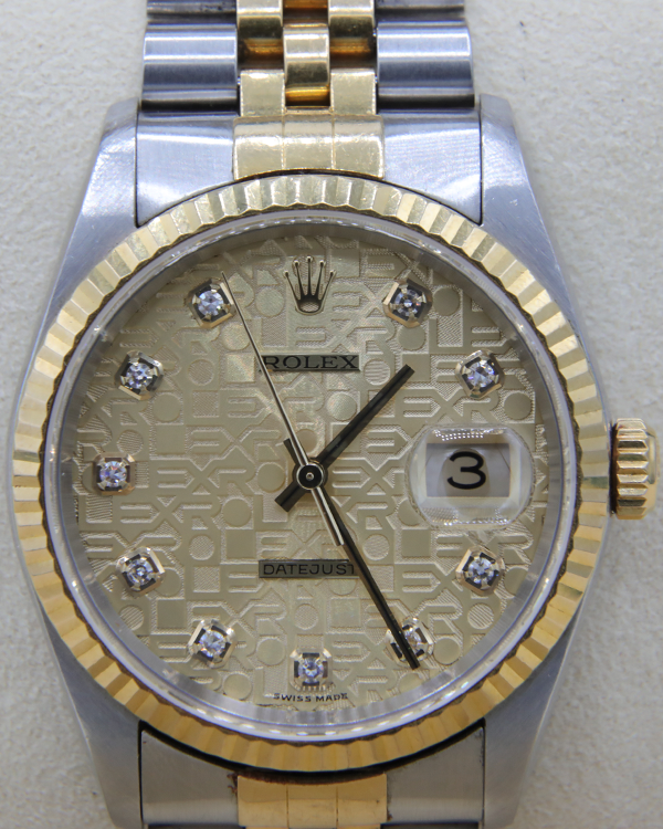 Rolex Datejust 36MM Two-Tone Champagne Dial Jubilee Bracelet (16233 ...