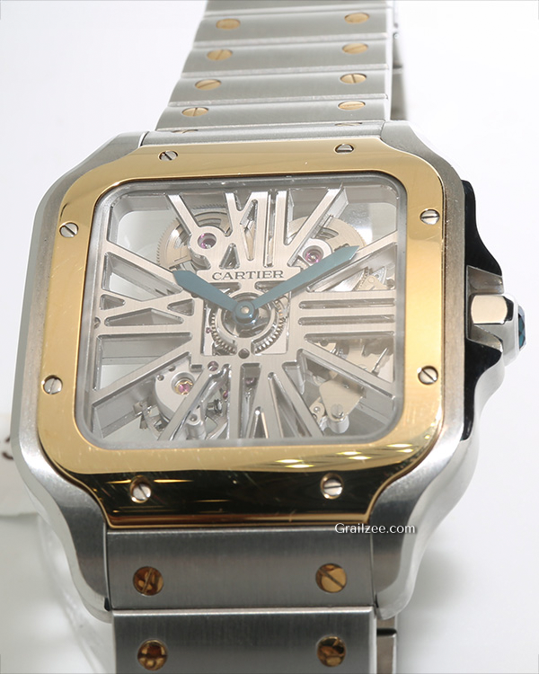 2020 Cartier Santos de Cartier 41MM Skeleton Dial Two-Tone Bracelet (W ...