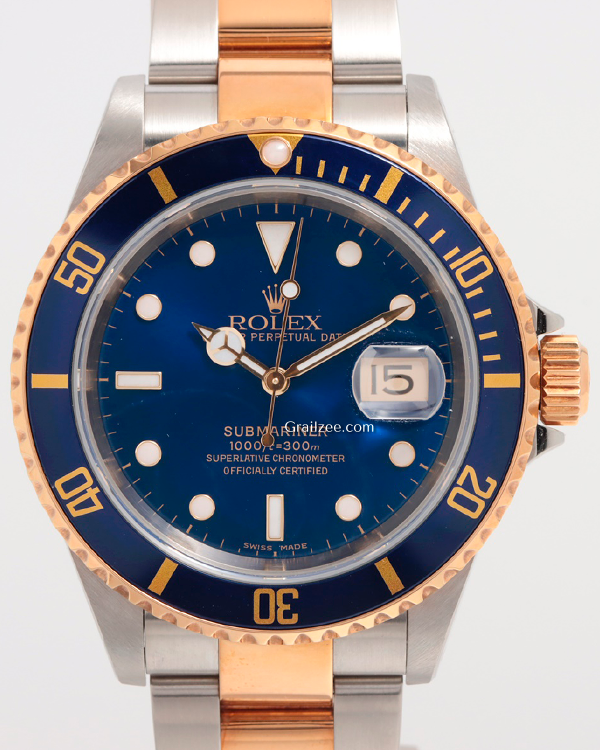 2001 (K Serial) Rolex Submariner Date "Bluesy" 40MM Blue Dial Two-Tone ...