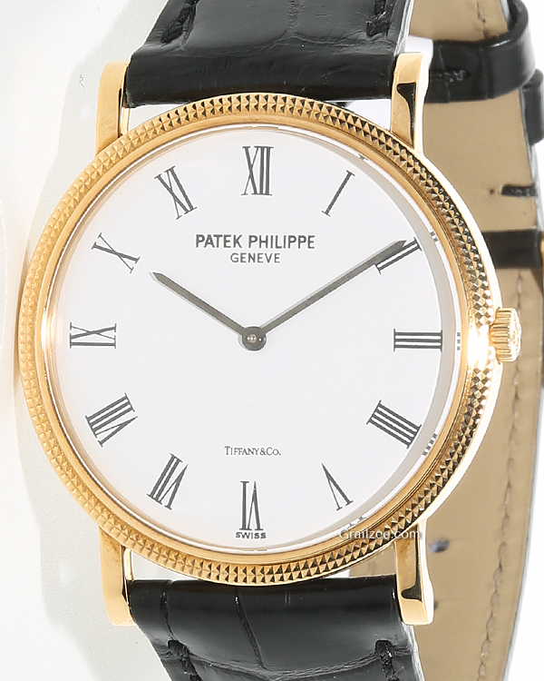 Patek Philippe Calatrava "Tiffany & Co." 32.2MM White Dial Leather Str ...