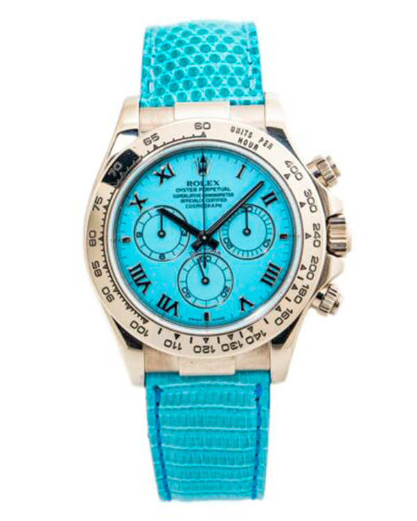Rolex Cosmograph Daytona 40MM Turquoise Dial Leather Strap (116519 ...