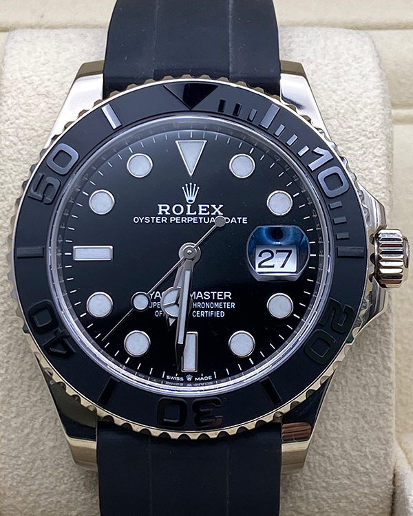 2021 Rolex Yacht-Master 42MM White Gold Black Dial Oysterflex Strap (2 ...