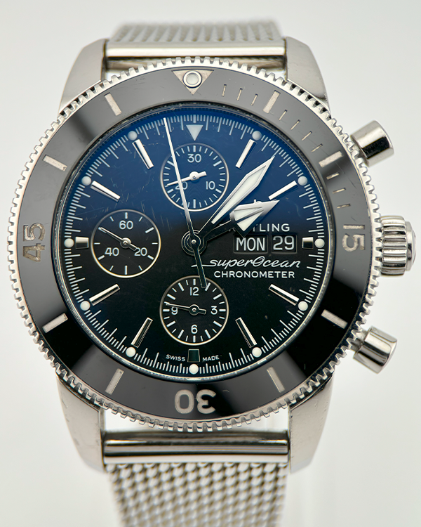 Breitling Superocean Heritage II Chronograph 44MM Black Dial Steel Bra ...