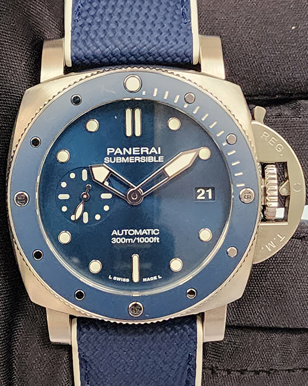2021 Panerai Submersible Blu Notte 42MM Blue Dial Steel Bracelet (PAM0 ...