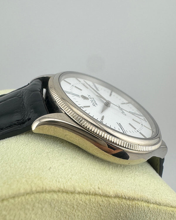 2016 Rolex Cellini Time 39MM White Dial Leather Strap (50509) – Grailzee
