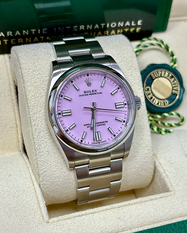 2021 Rolex Oyster Perpetual 36MM Candy Pink Dial Oyster Bracelet (1260 ...