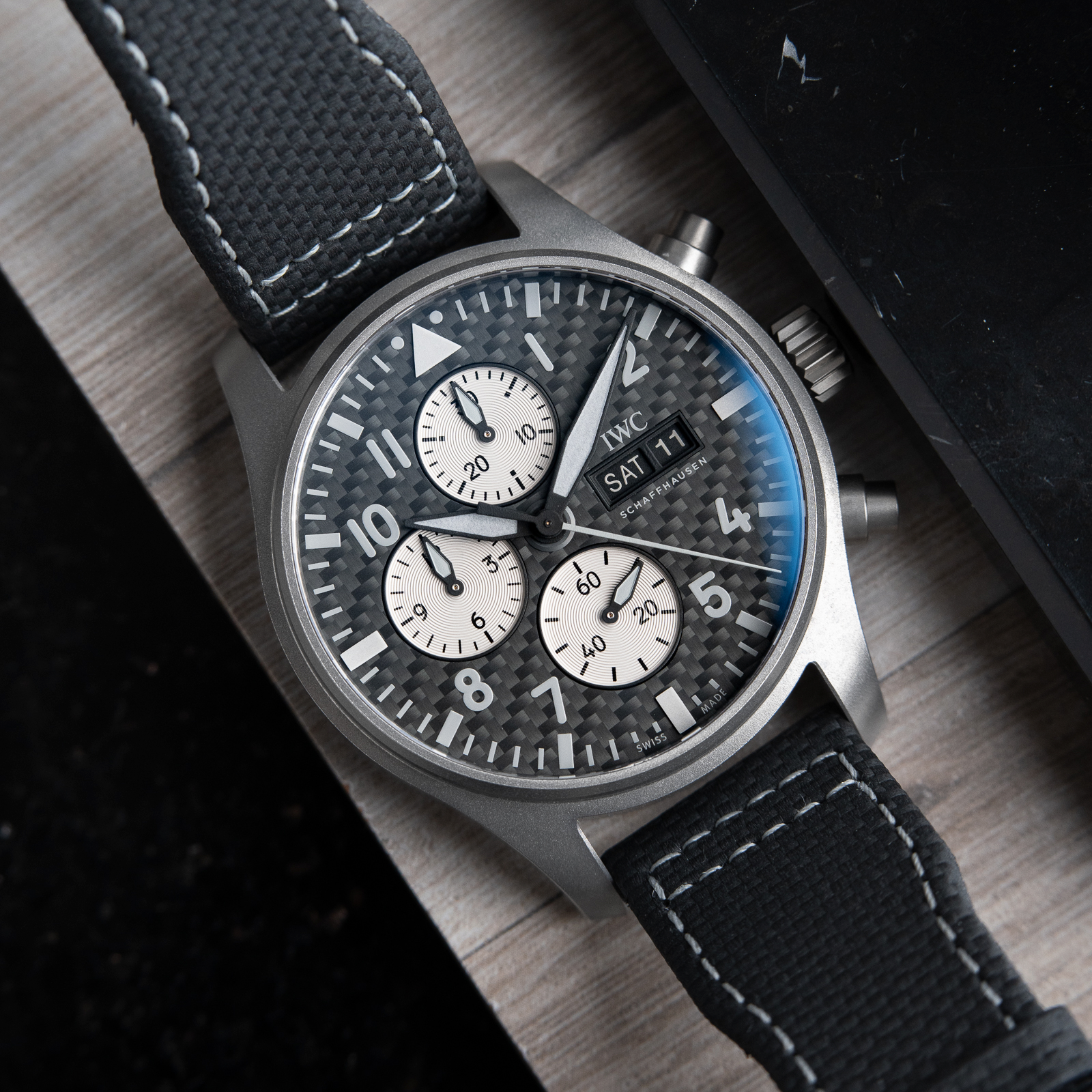 2021 IWC Schaffhausen Pilot's Watch Titanium "AMG" Edition Carbon Fibe ...