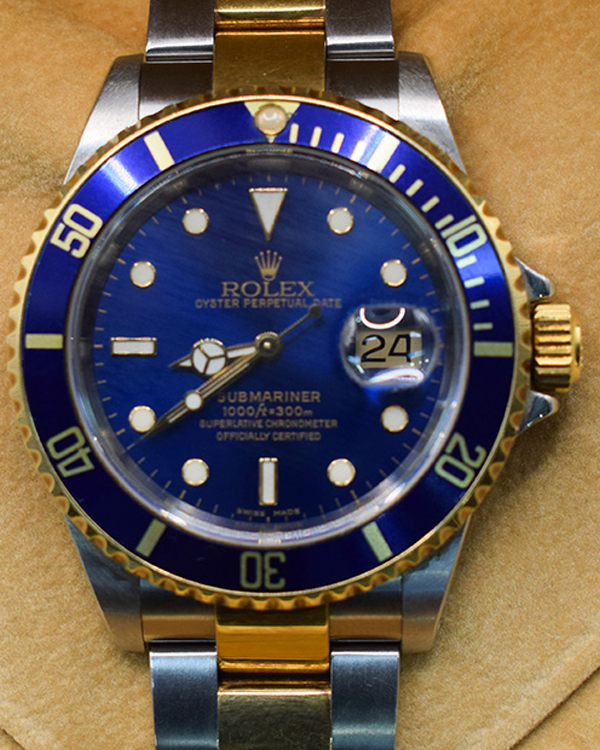 2002 Rolex Submariner Date "Bluesy" 40MM Blue Dial Two-Tone Bracelet ...