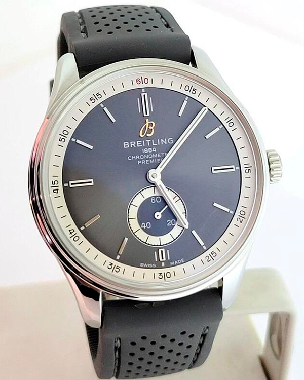 Breitling Premier 40MM Grey Dial Aftermarket Rubber Strap (A37340 ...