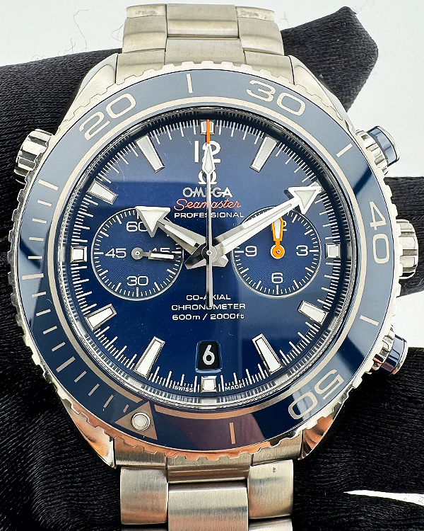 2019 Omega Seamaster Planet Ocean 600M 45.5MM Blue Dial Titanium Brace ...