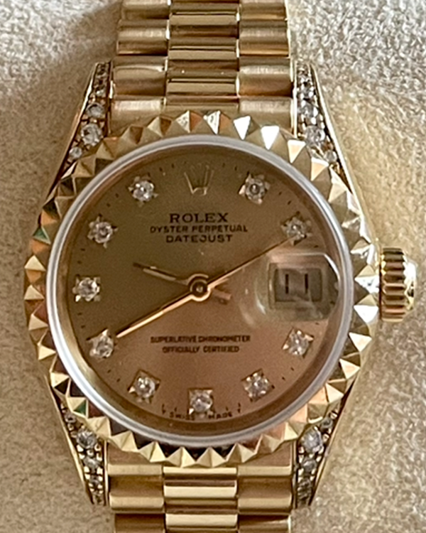 1994 Rolex Lady-Datejust Vintage 26MM Champagne Dial Yellow Gold Presi ...