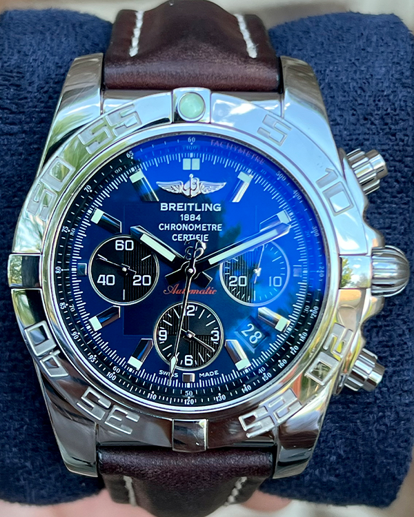 Breitling Chronomat 44MM Blue Dial Leather Strap (AB011012/C789) – Grailzee