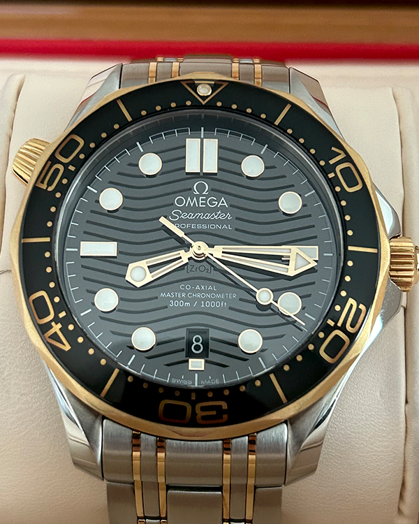 2019 Omega Seamaster Professional Diver 300M 42M Black Dial Two Tone B ...