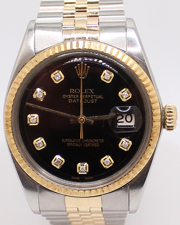 Rolex Datejust 36MM Black Dial Two-Tone Jubilee Bracelet (1601) – Grailzee