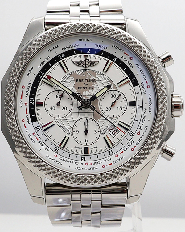 Breitling Bentley B05 Unitime 49MM Arctica White Dial Steel Bracelet ...