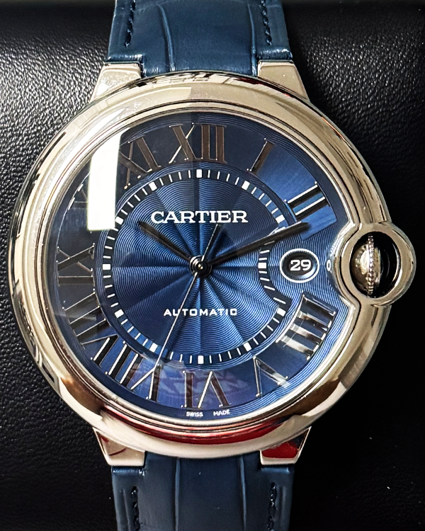 2023 Cartier Ballon Bleu De Cartier 42MM Blue Dial Leather Strap (WSBB ...