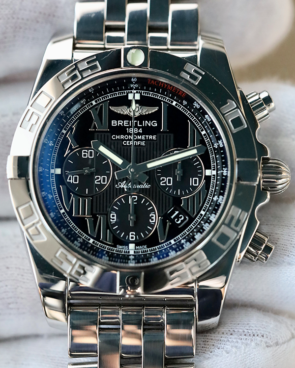 2013 Breitling Chronomat 44MM Black Dial Steel Bracelet (AB0110) – Grailzee