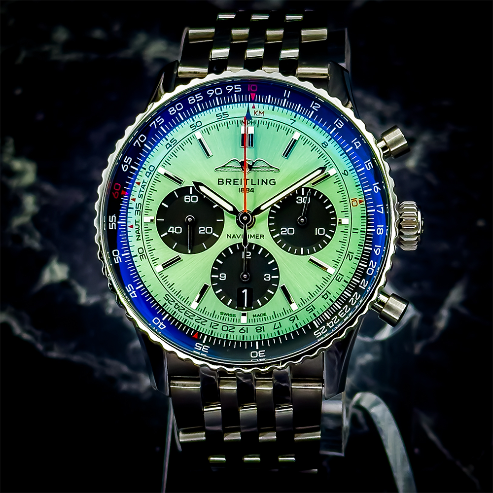 2023 Breitling Navitimer 1 B01 Chronograph 43MM Green Dial Steel Brace ...