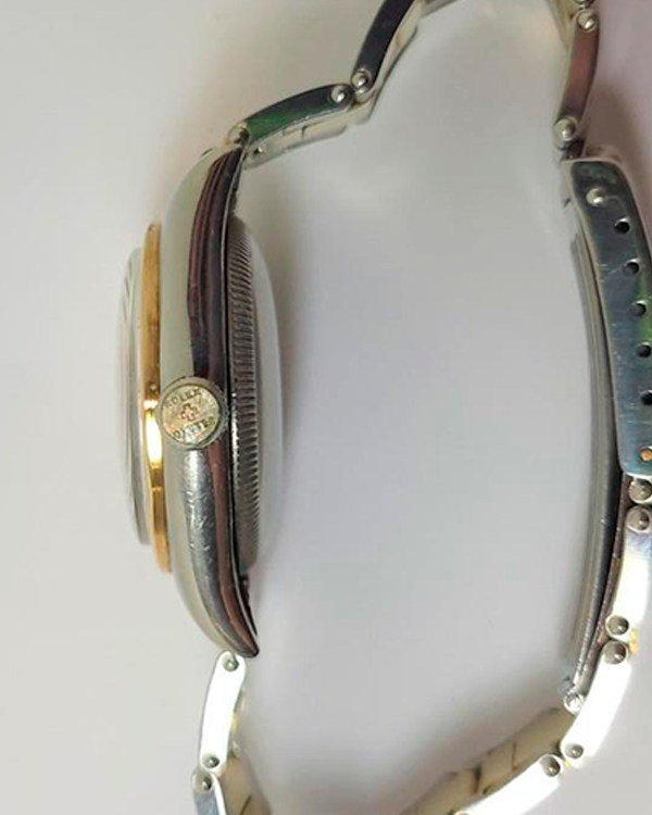 1949 Rolex Bubble Back Vintage 32MM Black Dial Two-Tone Riveted Bracel ...