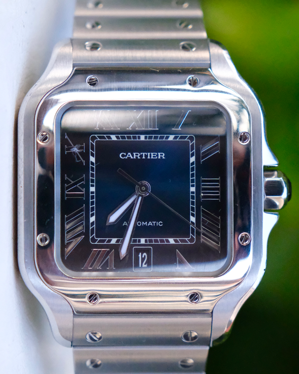 2019 Cartier Santos De Cartier 39.8x47.5MM Blue Dial Steel Bracelet (W ...