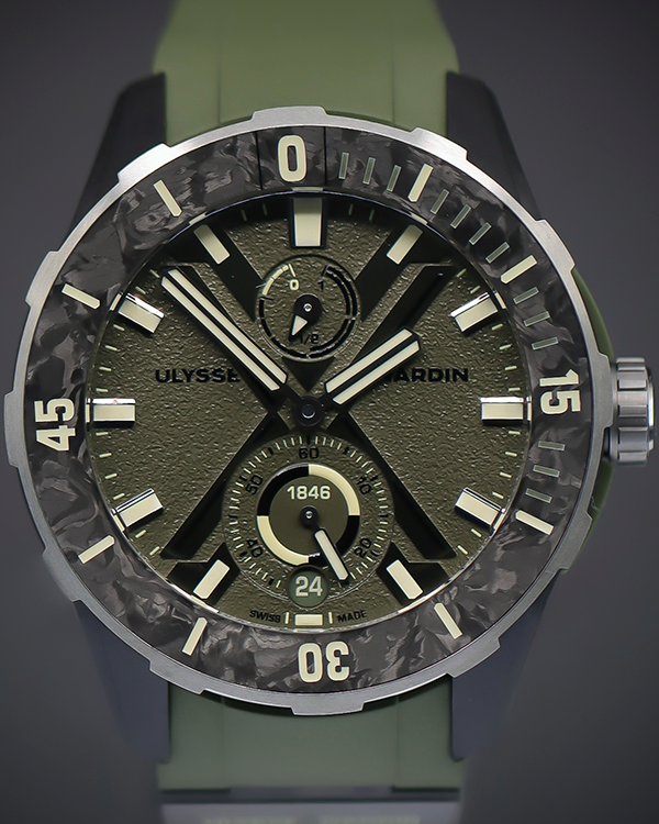 2024 Ulysse Nardin Diver "NetOps" 44MM Green Dial Rubber Strap (1183-1 ...