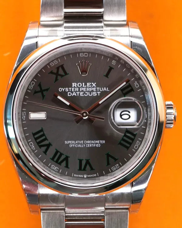 Rolex Datejust "Wimbledon" 36MM Slate Dial Oyster Bracelet (126200 ...